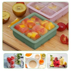 haakaa Breastmilk Baby Food Mold,Baby Fresh Food Freezer Tray with Lid, Perfect for Homemade Baby Food, Vegetable & Fruit Purees,6 Compartment,Green