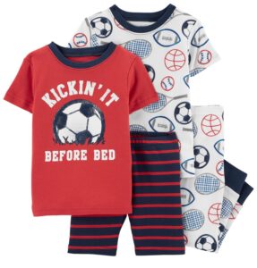 carter's 4 piece pajama set (red/white soccer, 4t)