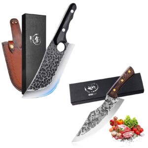 moontay meat cleaver knife & high carbon steel boning knives