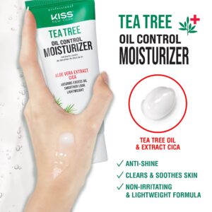 Kiss New York Face Moisturizer Tea Tree Oil Control Anti-Shine Facial Moisturizer, Korean Skin Care For Normal to Oily Skin, Lightweight Formula 3.38 Fl Oz