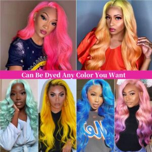 613 Lace Front Wig Human Hair 13x4 HD Body Wave Blonde Lace Front Wigs Human Hair Pre Plucked with Baby Hair 613 Frontal Wig 150% Density Brazilian Virgin Hair for Women 22 Inch