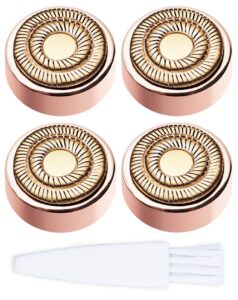 replacement heads for finishing touch flawless facial hair remover shaver for women, gen 2, rose gold - pack of 4