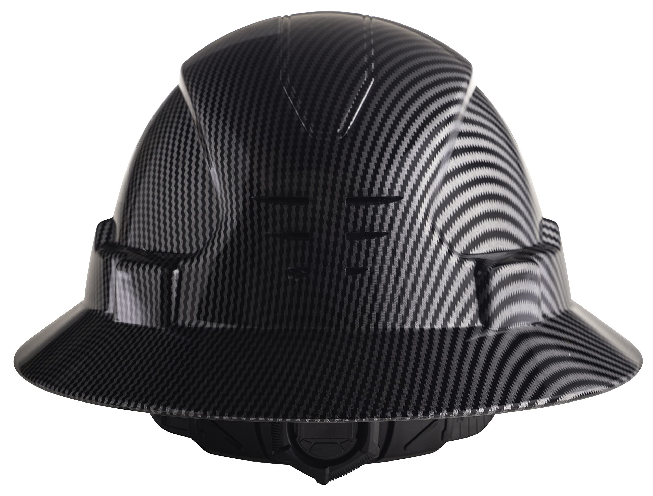 Full Brim Hard Hats Construction OSHA Approved Vented Safety Helmet Hard Hat, Cascos De Construccion Work Hardhat for Men/Women Custom Carbon Design 6 Point Ratcheting with Chin Strap (Black Graph)