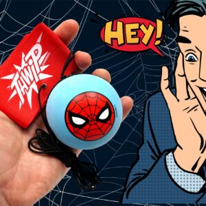 JA-RU Marvel Spiderman Sports Wrist Bounce Back Balls (1Unit) Returning Bouncy Ball Toys, Foam String Attached Rebound. Stuffers Kids & Adults Fidget Stress Toy 6820-1