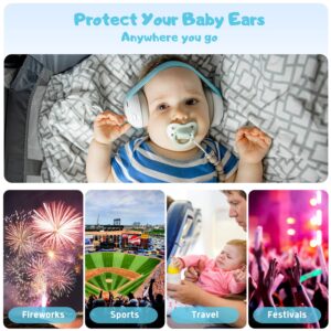 UTINOS Baby Ear Protetion Ear Muffs Noise Headphones Canceling Earmuffs Noise Reduction for Infent Toddler Baby Travel Essential with Extra Strap & Carrying Pouch Baby Girl Newborn Essentials (Pink)