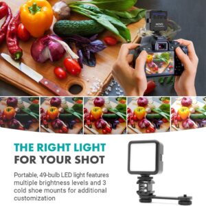 Movo iVlog1 Vlogging Kit for iPhone with Fullsize Tripod - Lightning Compatible Vlog Kit - Accessories: Shotgun Mic, Tripods, LED Light, Wide-Angle Lens for YouTube Starter Kit or iPhone Vlogging Kit