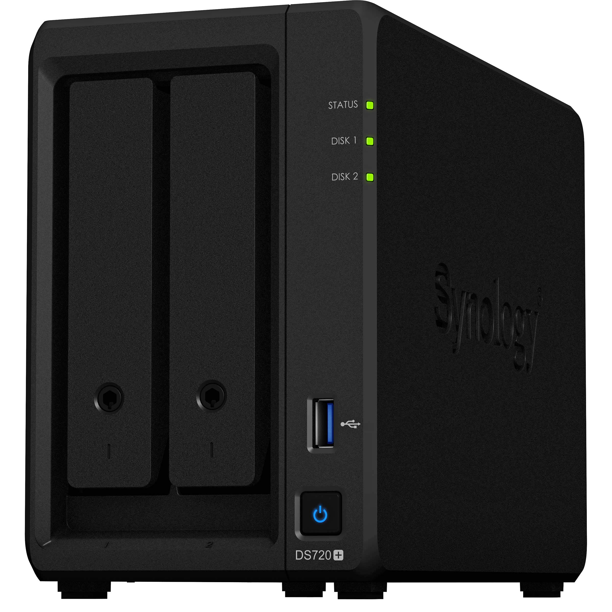 Synology DiskStation DS720+ NAS Server for Business with Celeron CPU, 6GB Memory, 1TB M.2 NVMe SSD, 4TB SSD Storage, DSM Operating System