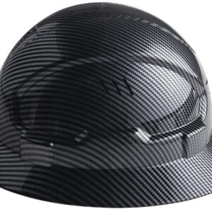 Full Brim Hard Hats Construction OSHA Approved Vented Safety Helmet Hard Hat, Cascos De Construccion Work Hardhat for Men/Women Custom Carbon Design 6 Point Ratcheting with Chin Strap (Black Graph)