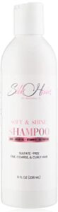 silk hair by andrea d. soft & shine shampoo for women, men, and all hair types, boost protection from damaged hair and improves shine and softness, sulfate free 8oz