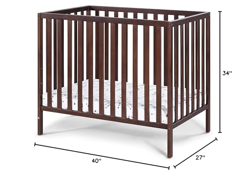 Suite Bebe Palmer 3-in-1 Mini Crib in Espresso - with Mattress Pad