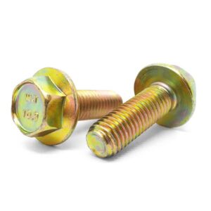 (2 pieces) m14-1.5x40 class 10.9 fine thread hex flange bolts screws unf fine full threads zinc yellow