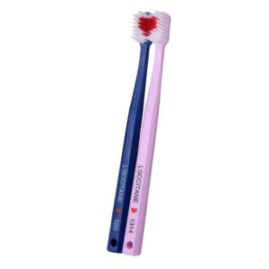 solajun 2pcs Couple Toothbrush Oral Tooth Brushes Simple Adult Soft Hair Innovative Heart-Shaped Toothbrush Lover Gift (Blue and Pink)