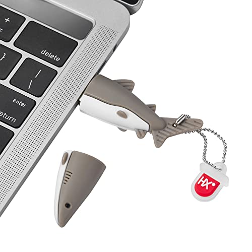 SBR-Trade USB Flash Drives , 32GB / 64GB Silicone Waterproof USB 2.0 USB Memory Stick Pen Drive U Disk Jump Drive Data Storage Pendrive Thumb Drives (64GB, Cute Shark)