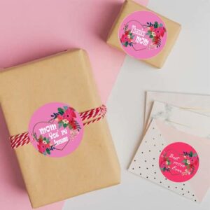 Remarkable Happy MotherDay Labels Stickers,2 Inch Best Mom Ever with Flowers Heart Gift Tag Wrap Stickers for Envelope Seals Card Boxes Party Favor Presents,Thanks Mom Stickers (252 Pcs)