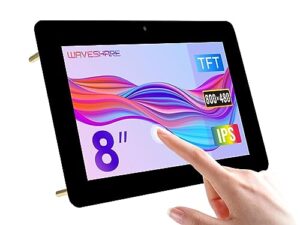 waveshare 8inch capacitive touch display compatible with raspberry pi 5/4b/3b+/3a+/3b/2b/b+/a+/cm3/3+/4 800×480 resolution with 5mp front camera dsi interface