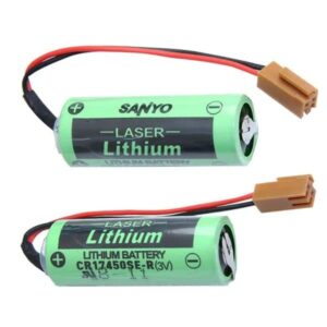 baobute 2pcs cr17450se-r / a98l-0031-0012 3v 2500mah plc battery with plug for fanuc 17*45.5mm