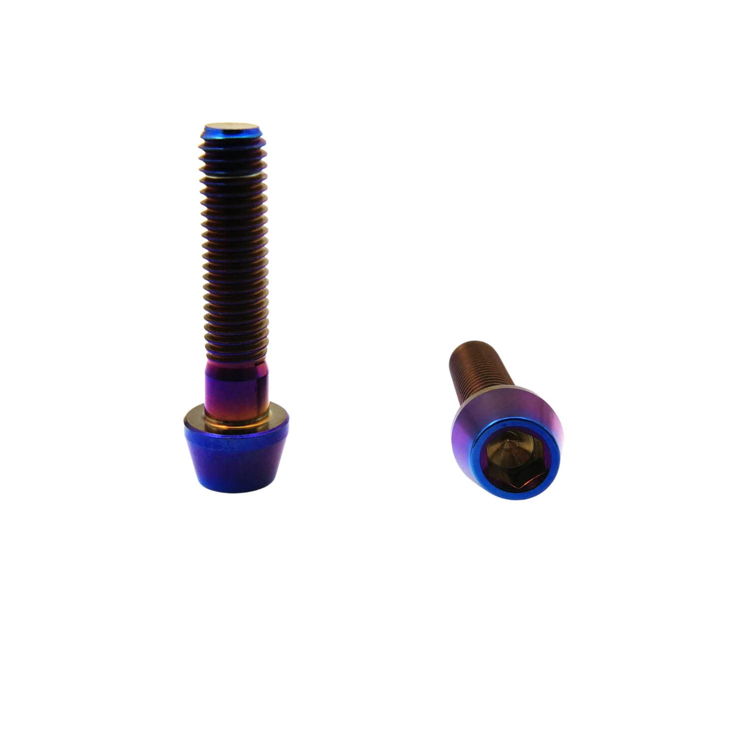 RISON Titanium Bolts Ti Bolt M8*1.25 * 25 Hex Tapered Socket Head 5Pcs Burnt Blue Titanium Hex Tapered Head Bolt Screw for Bike stem