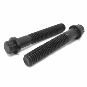 (12 pieces) 1/4-20x2" alloy 12 point flange bolts screws unc coarse partial threads black oxide