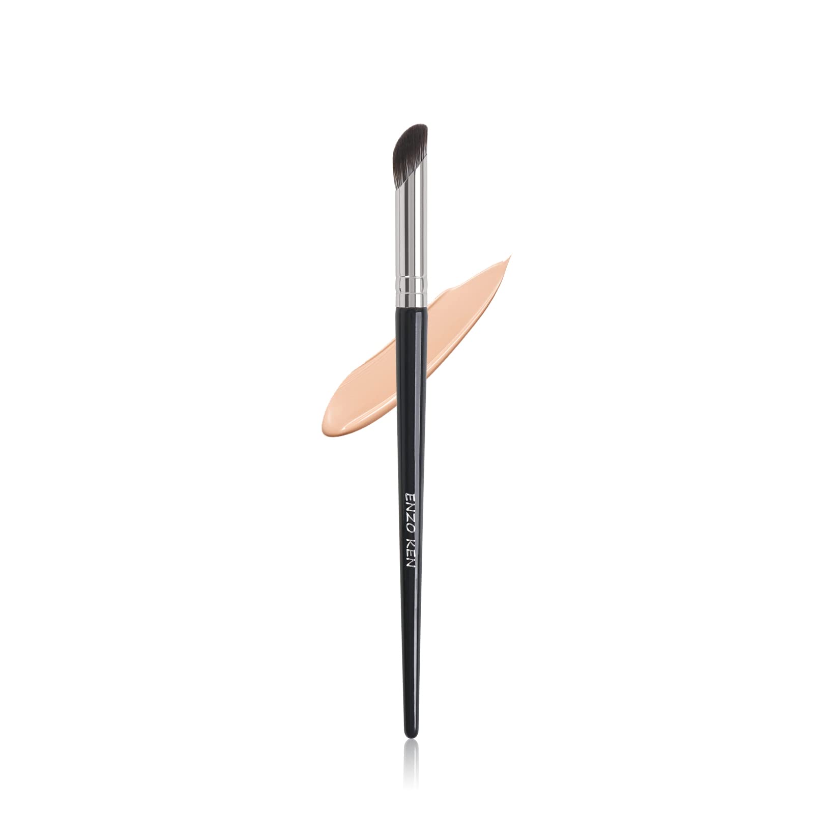 ENZO KEN Mini Angled Concealer Brush Under Eye, Concealer Brush, Small Nose Contour Brush, Nose Brush Contour, Nose Brush, Angle Concealer Brush, Small Concealer Brushes, Angled Brush - Black, 8S