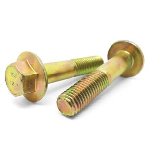 (1 piece) m14-2.0x80 class 10.9 hex flange bolt screw unc coarse partial threads zinc yellow