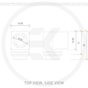 EKWB EK-Quantum Torque Micro Rotary 90 Degree Angled Fitting, Satin Titanium