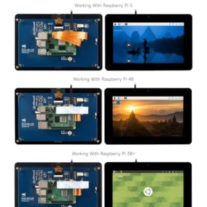 waveshare 8inch Capacitive Touch Display Compatible with Raspberry Pi 5/4B/3B+/3A+/3B/2B/B+/A+/CM3/3+/4 800×480 Resolution with 5MP Front Camera DSI Interface