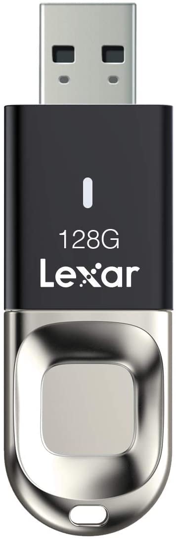 Lexar 128GB JumpDrive Fingerprint F35 150MB/s USB 3.0 Flash Drive Bundle with (1) GoRAM Black Lanyard (128GB, 1 Pack)