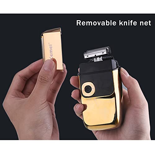 KEMEI Electric Razors for Men, LCD Display Cordless Men's Razors, USB Rechargeable with Pop-up Beard Trimmer Best Worldwide Travel Gift, Model KM 2028, Gold