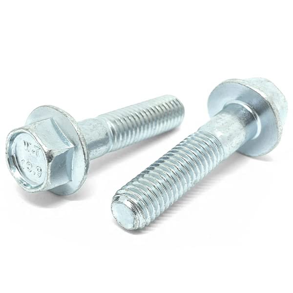 (2 Pieces) M12-1.25x60 Class 10.9 JIS Hex Flange Bolts Screws UNF Fine Partial Threads Zinc Clear