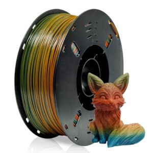 filabees rainbow pla 3d printer filament, pla filament 1.75mm dimensional accuracy +/-0.02mm, neatly wound 3d printer multicolor filament 1kg spool (2.2lbs), pla color change fit fdm printers, rainbow