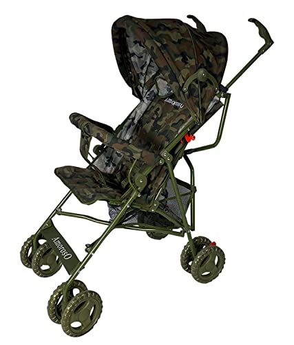 AmorosO Single Stroller - Baby Stroller with Four Wheels - Lightweight Stroller - Convertible Stroller with Extra Storage Space - Foldable Stroller with Sun Protection Hood Cover