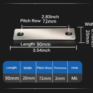 VNSZNR Bus Bars Connector Red Copper Nickel Plate Pitch Row 72mm Lifepo4 Cell Lithium Battery Busbar