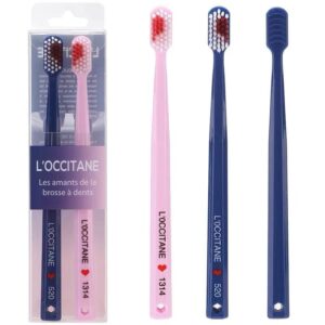 solajun 2pcs Couple Toothbrush Oral Tooth Brushes Simple Adult Soft Hair Innovative Heart-Shaped Toothbrush Lover Gift (Blue and Pink)