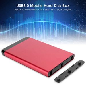 Garsentx Portable External Hard Drive Box 8TB SSD/HDD SATA Slim 2.5 Inches USB 3.0 Easy Installation for Windows (Red)