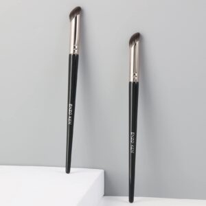 ENZO KEN Mini Angled Concealer Brush Under Eye, Concealer Brush, Small Nose Contour Brush, Nose Brush Contour, Nose Brush, Angle Concealer Brush, Small Concealer Brushes, Angled Brush - Black, 8S