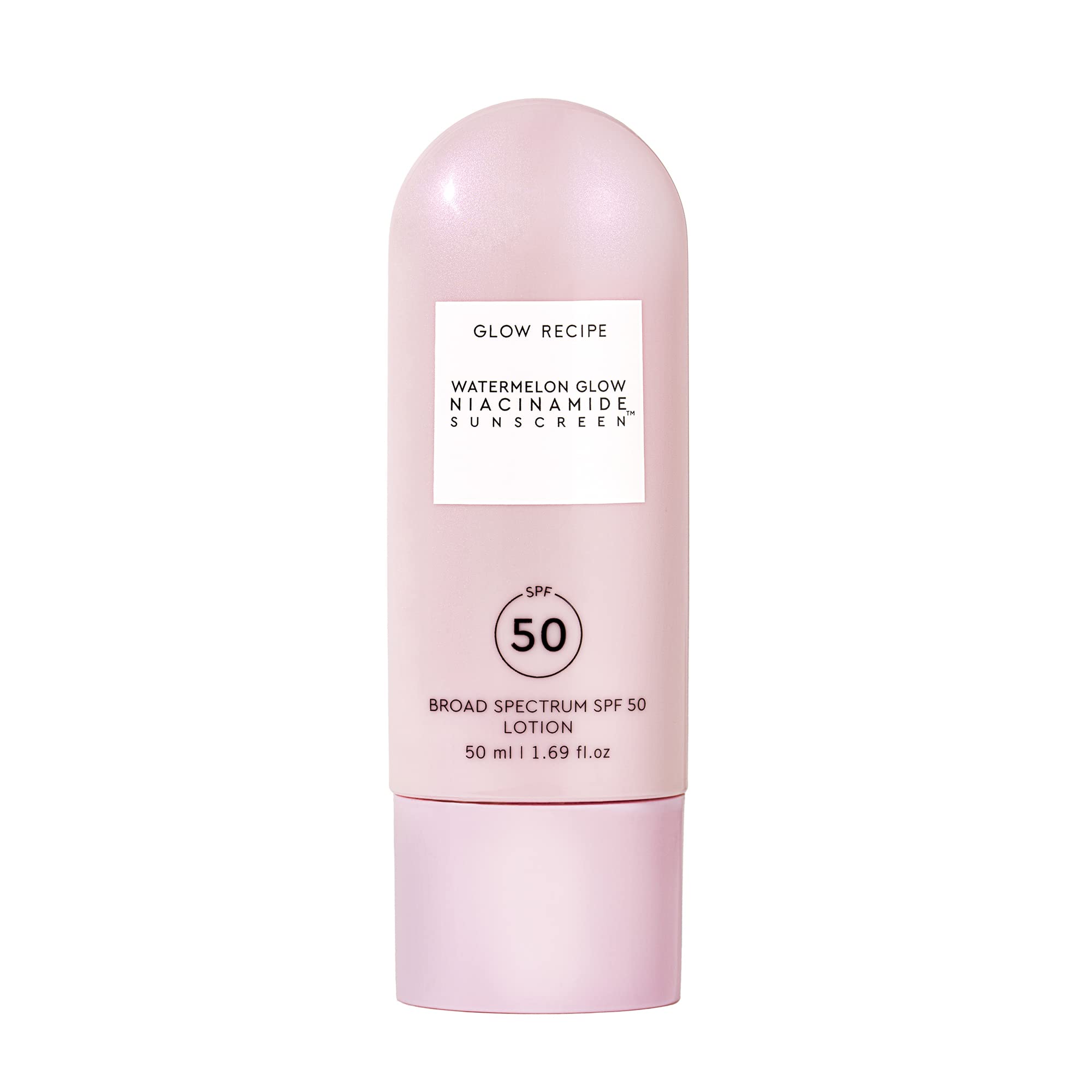 Glow Recipe Watermelon Glow SPF 50 Mineral Sunscreen - With Niacinamide, Hyaluronic Acid & Aloe Vera for Even Skin Tone - Lightweight Broad Spectrum