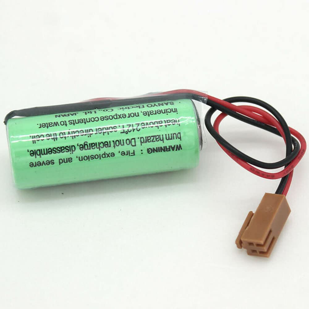 BAOBUTE 2PCS CR17450SE-R / A98L-0031-0012 3V 2500mah PLC Battery with Plug for FANUC 17*45.5mm