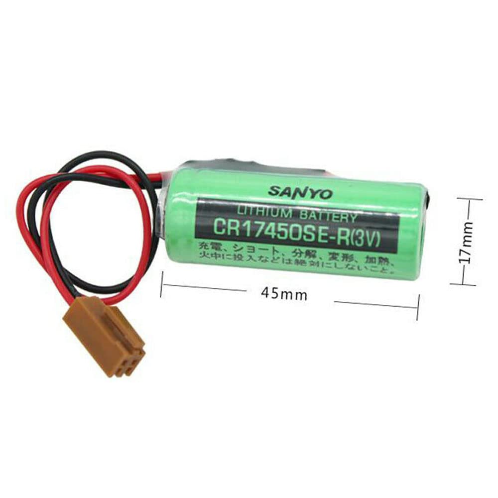 BAOBUTE 2PCS CR17450SE-R / A98L-0031-0012 3V 2500mah PLC Battery with Plug for FANUC 17*45.5mm