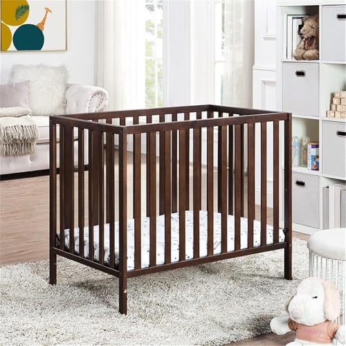 Suite Bebe Palmer 3-in-1 Mini Crib in Espresso - with Mattress Pad