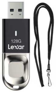 lexar 128gb jumpdrive fingerprint f35 150mb/s usb 3.0 flash drive bundle with (1) goram black lanyard (128gb, 1 pack)