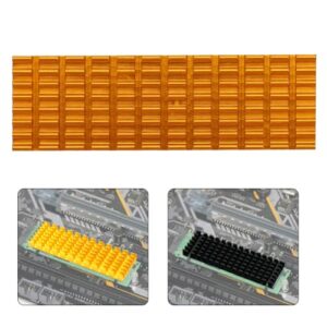 SSD Cooler, Durable SSD Heat Sink Aluminum Alloy Effective PCIE M. 2 SSD 2280 for Laptop(Gold)