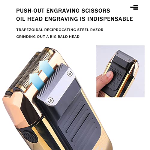 KEMEI Electric Razors for Men, LCD Display Cordless Men's Razors, USB Rechargeable with Pop-up Beard Trimmer Best Worldwide Travel Gift, Model KM 2028, Gold