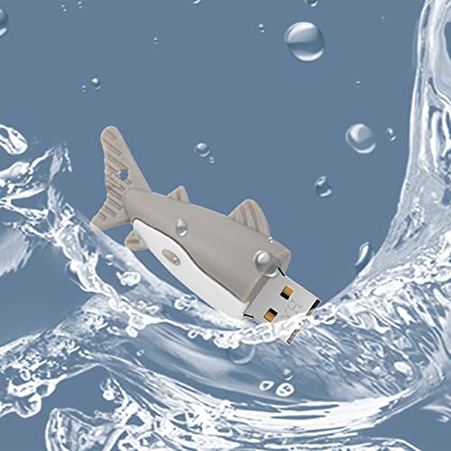 SBR-Trade USB Flash Drives , 32GB / 64GB Silicone Waterproof USB 2.0 USB Memory Stick Pen Drive U Disk Jump Drive Data Storage Pendrive Thumb Drives (64GB, Cute Shark)