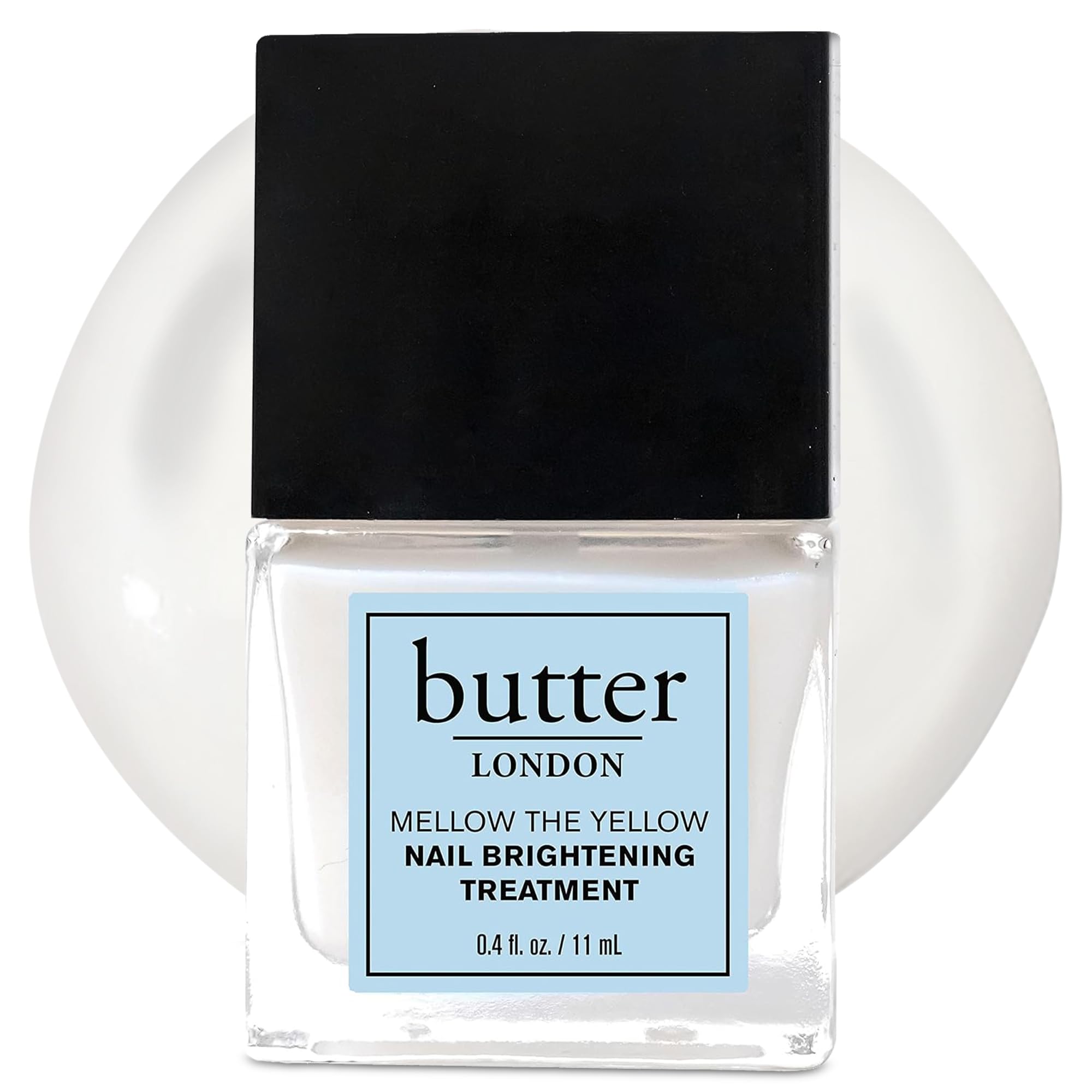 butter LONDON Nail Strengthener for Damaged Nails, Mellow the Yellow - Nail Hardener & Strengthener Polish Exfoliates, Brightens & Rejuvenates Yellow & Dry Nail Beds & Roots - Nail Care Products