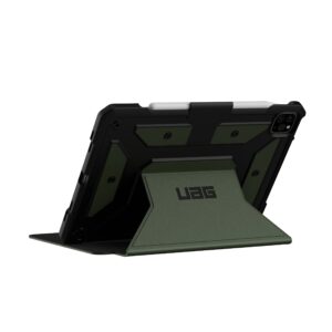 URBAN ARMOR GEAR UAG Designed for iPad Air 10.9 inch Case iPad 5th Generation 2022 Case Green Olive Rugged Smooth Exterior Multi-Angle Viewing Folio w/Pencil Holder Metropolis SE Protective Cover