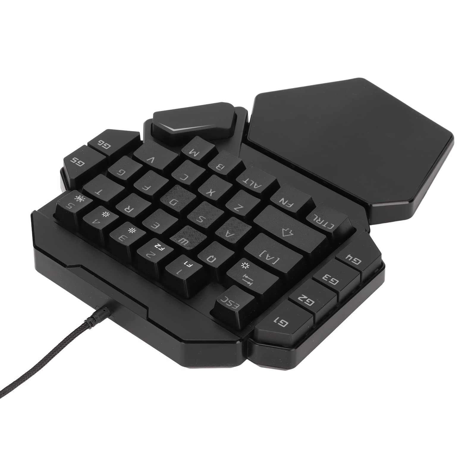 Shanbor One Handed Gaming Keyboard, One Handed Keyboard Ergonomic Design for Dorm for Game for Home