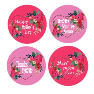 Remarkable Happy MotherDay Labels Stickers,2 Inch Best Mom Ever with Flowers Heart Gift Tag Wrap Stickers for Envelope Seals Card Boxes Party Favor Presents,Thanks Mom Stickers (252 Pcs)