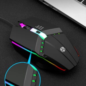 Guiheng Wired Gaming Mouse, Optical USB Mice for Laptop/Desktop, 800 to 1600 and RGB Light, Ergonomic with 4 Programmable Buttons for Computer Windows 7/8/10/XP Vista Linux Chromebook PC