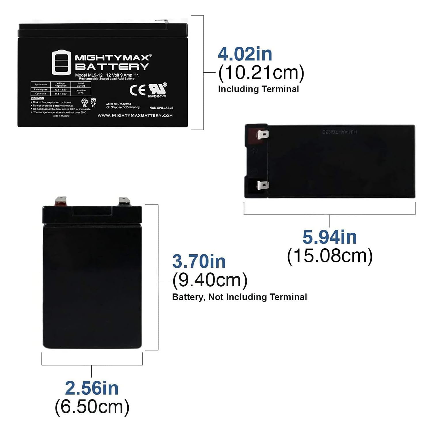 Mighty Max Battery 12V 9Ah SLA Replacement Battery for CyberPower RB1280X2A - 2 Pack