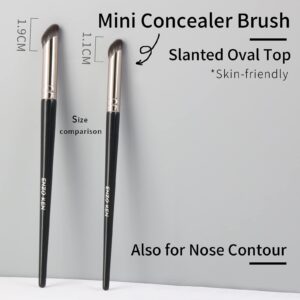 ENZO KEN Mini Angled Concealer Brush Under Eye, Concealer Brush, Small Nose Contour Brush, Nose Brush Contour, Nose Brush, Angle Concealer Brush, Small Concealer Brushes, Angled Brush - Black, 8S